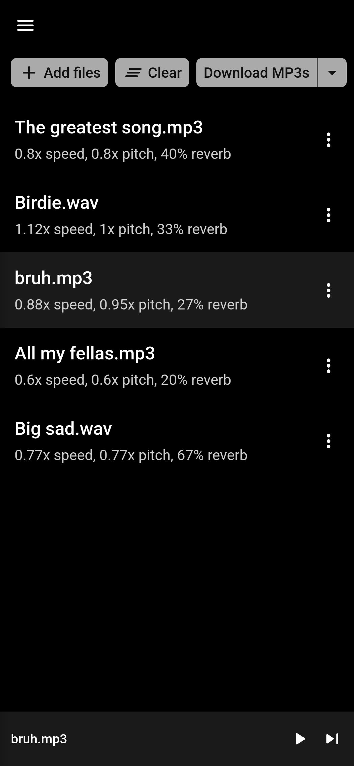 Slowed+Reverb/Sped Up/Nightcore Player & Batch Remixer